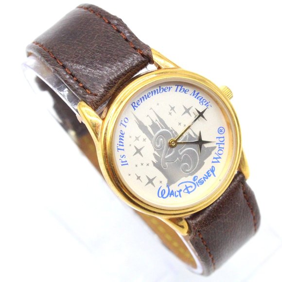 Disney | Accessories | Vintage Disney Watch Unisex Gold Tone Stainless ...